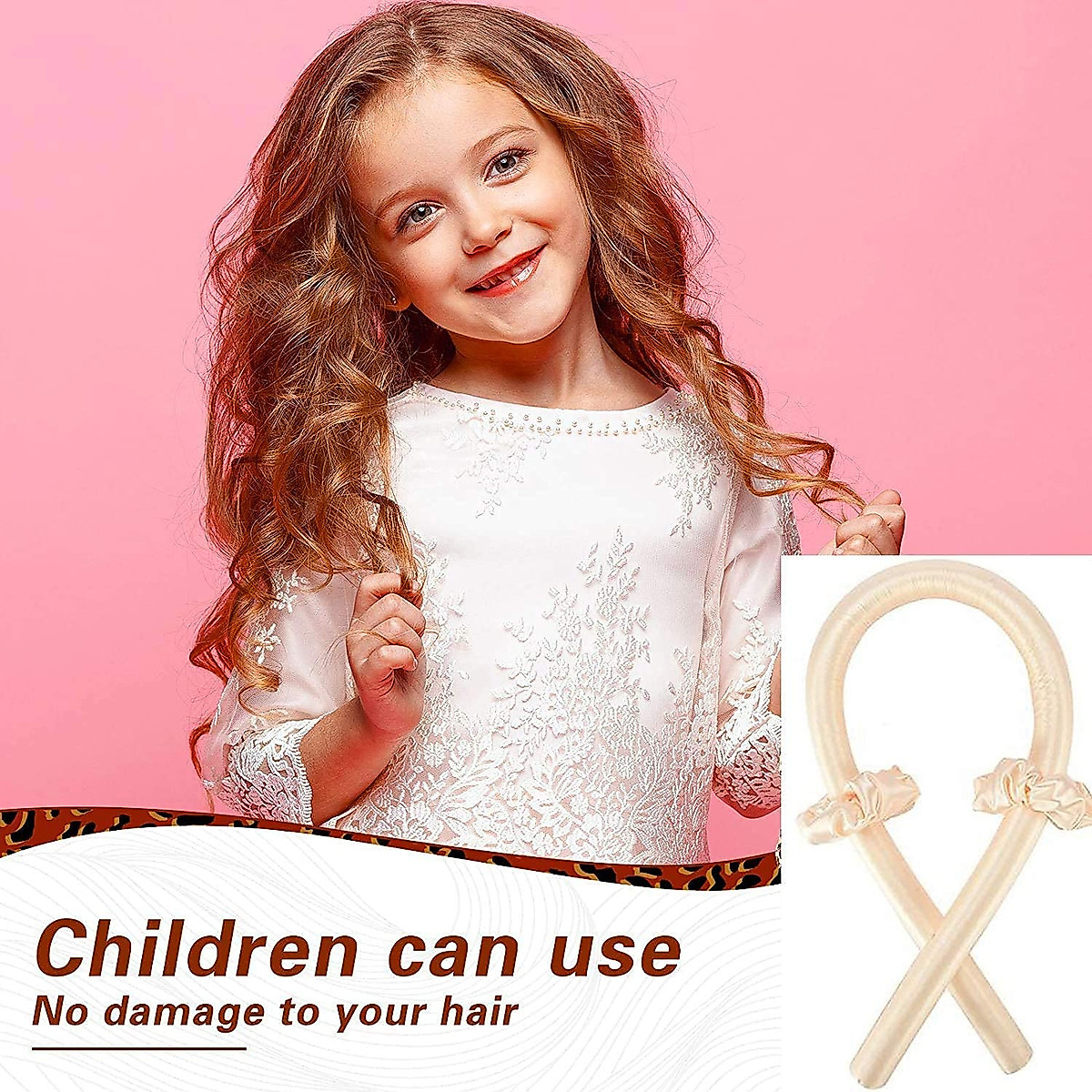 Heatless Hair Curlers for Long Hair To Sleep In Overnight No Heat Silk Curlers Headband Heatless Curling Rod Headband Soft Foam Hair Rollers Curling Ribbon Rods for Natural Hair with Clip