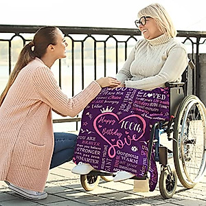 Omokil 100th Birthday Gifts for Women, Gift for 100 Year Old Female,100 Birthday Decorations, 100th Birthday Gifts Ideas for Grandma, Mom, Friend, Sister, Wife, Aunt, Coworker Blanket (50" X 60")