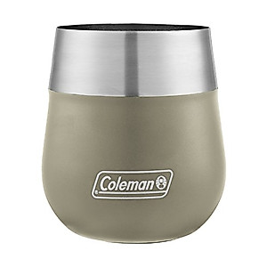 Coleman Claret Vacuum-Insulated Stainless Steel Wine Glass, 13oz Outdoor Wine Glass for Camping, Tailgating, Beach, Picnic & Backyard Patio