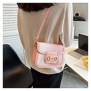 ENMESI Womens Quality PU Leather Shoulder Crossbody Bags Teenage Girls Bag Luxury Square Purses (Color : Black, Size : 8 * 6 * 3inch)