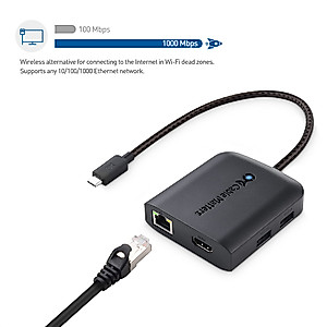 Cable Matters USB C Hub HDMI 2.1, Up to [8K@30Hz/4K@120Hz, 100W Charging, 5Gbps Data Transfer] Gigabit Ethernet, USB-C HDMI Dock, USB C HDMI 2.1 Hub Compatible with Thunderbolt 4, Max 4K@60Hz on MacOS