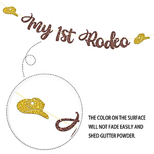 Dill-Dall My 1st Rodeo Banner, Western Themed 1st Birthday Baby Shower Party Hanging Decoration, Cowboy Happy1st Birthday Party Bunting Decor