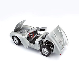 Maisto 1:18 Scale Porsche 550A Spyder Diecast Vehicle, Silver