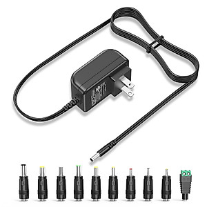 24V 2A 1.5A AC Adapter 24.0V 2.0A Charger 48W Switching Power Supply DC 24V 2000mA 1800mA 1500mA 1300mA 1200mA CordRegulated Transformer Adaptor with 10 Interchangeable Jacks UL Listed Plug