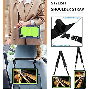 SOATUTO for T-Mobile Revvl Tab 5G Come with Tempered Glass Screen Protector Film Tablet Case with Kickstand/Shoulder Strap Kids Friendly Shell Fit for T-Mobile Revvl 10.36 inch (Navy+Green/2 Pcs)