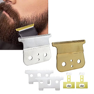 2 Pairs of Replacement T Blade Outliner Trimmer Blades in Silver and Gold with Screws, Sliders and Gaskets