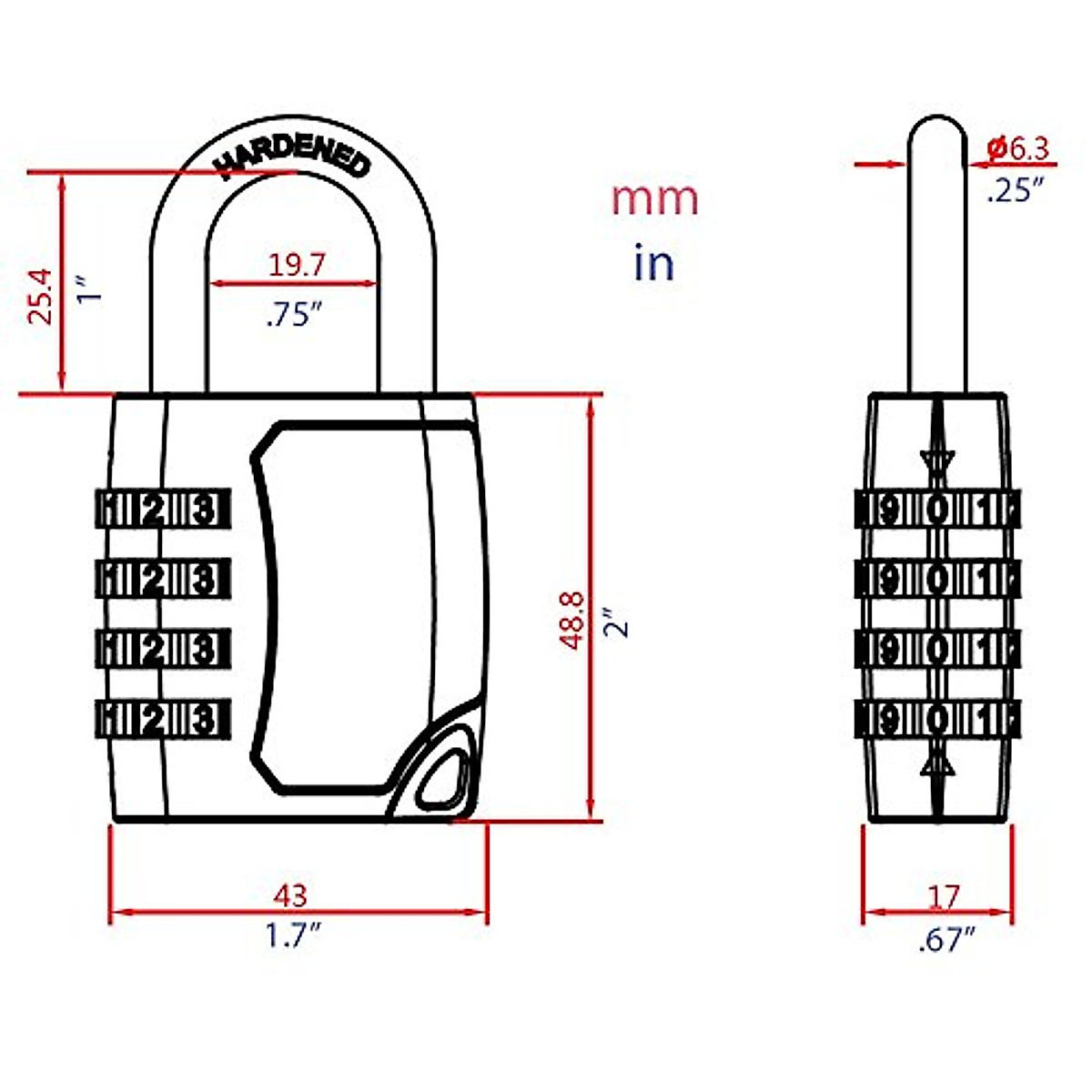 FJM Security SX-578 Combination Padlock with Ergonomic Grip