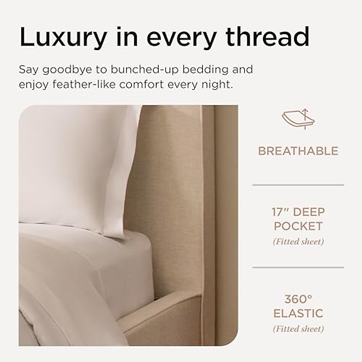 Threadmill 100% Supima Cotton Sheets King Size - 1200 Thread Count, 4Pc King Size Sheets Set, Smooth Sateen Weave King Sheets, Ultra Luxury Bed Sheets, 17" Deep Pocket King Sheet Set - White Sheets