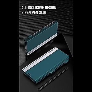 Phone case for Samsung Galaxy Z Fold 5 2023 Magnetic Translucent Plating Leather Flip Case + PC Smart Full Body Protective Shell Stand Holder Cover for Samsung Galaxy Z Fold 5 2023 Phone Cover (Color