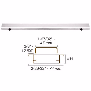 Schluter Kerdi-Line Brushed Stainless Steel Grate Assembly for Tile and Stone Coverings - Adjustable, Square Design - 3/4" Frame, 20" Length - KL1B19EB50