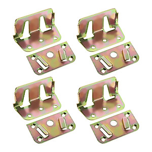 SING F LTD 4Pcs Connecting Corners Bed Connectors Heavy Duty Rust Proof Bed Rail Brackets Home Accessories for Bed Beam Support Bed Frame Fixing