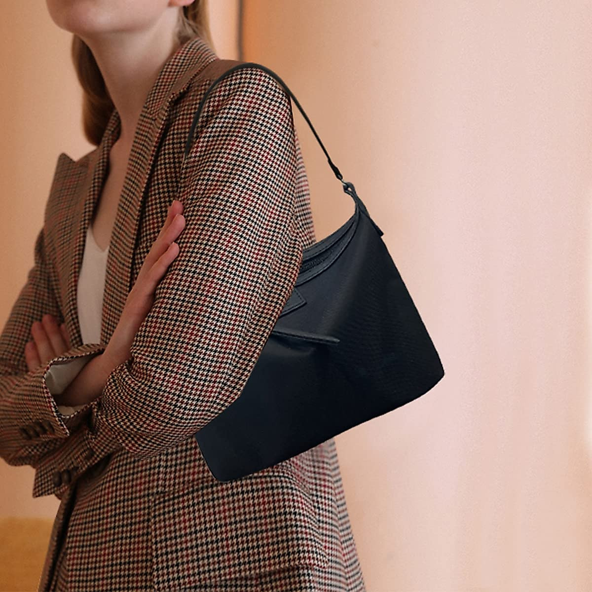 GM LIKKIE Shoulder Clutch Purse for Women, Small Top-Handle Y2K Classic Nylon Purse & Shoulder Handbag