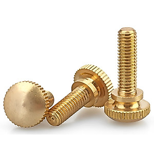HSCRSTAR M6x16mm 2pcs Brass Thumb Screws High Head Knurled Screw Bolts
