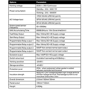 YOKDEN DC52D Generator Controller Remote Auto and Manual Diesel Gasoline Gas AMF ATS Control Module Parts with USB Ports Replacement for Deep Sea 6120 DSE6120