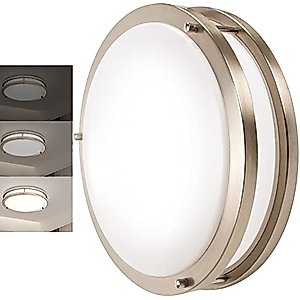 Aulwoouu 36W LED Ceiling Light Fixture, 13in Brushed Nickel Light Fixtures Ceiling Mount, Flush Mount, Dimmable Super Bright 2000 Lumens, 5000K Daylight White Ceiling Lamp for Bedroom, Bathroom etc