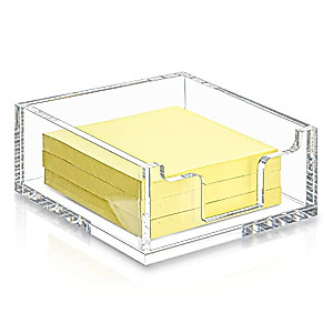 Clear Acrylic Sticky Notepad Holder,Acrylic Sticky Note Dispenser for Desk Accessories (1 Pack)