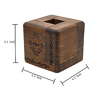 OwlGift Rustic Brown Solid Bamboo Decorative Bookends w/ Laser Engraved, Office Desk Book Stand with Stationery Holder and Pencil Cup, 1-Pair