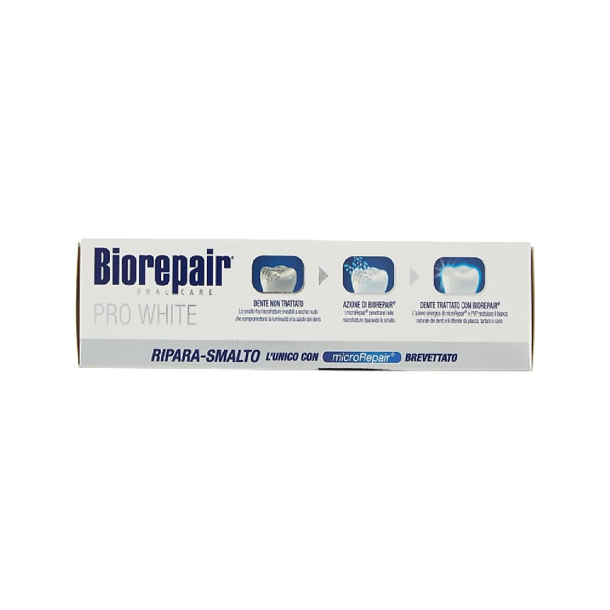 Biorepair: "Pro White" Whitening Toothpaste with microRepair - 2.5 Fluid Ounce (75ml) Tubes (Pack of 2) [ Italian Import ]