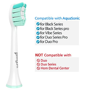 Replacement Heads for Aquasonic - Replacement Brush Head Compatible with Black Series, Black Series Pro,Vibe Series,Duo Pro, Duo Series Pro – Awesome Design from Senyum - 8 Packs