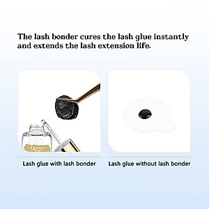 QUEWEL Lash Bonder for Eyelash Extensions 15mL Eyelash Extension Bonder Low Irritation Professional Super Bonder for Lash Extensions Help Glue Bond Better Enhances Retention Water Oil Proof