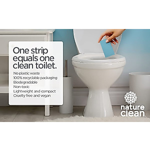 Nature Clean Non-Toxic Toilet Bowl Cleaners Strips 36 count, Plastic-Free Packaging, Natural Toilet Cleaner Septic Safe, Refresh Toilets & Bathroom. No Splash