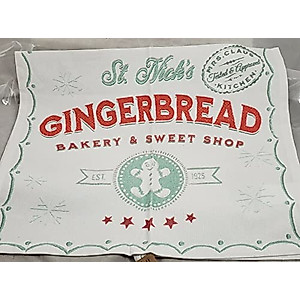 Creative Co-op Santa's Diner & Gingerbread Shop Set of 2 Kitchen Towels All Cotton Christmas