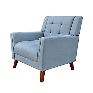Christopher Knight Home Evelyn Mid Century Modern Fabric Arm Chair and Loveseat Set, Blue