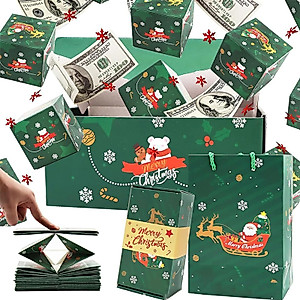 TERFISE Surprise Box Gift Box For Money,Surprise Gift Box Explosion Christmas,Folding Pop Out Money Surprise Gift Box,Exploding Surprise Gift Box (Green,10pcs)