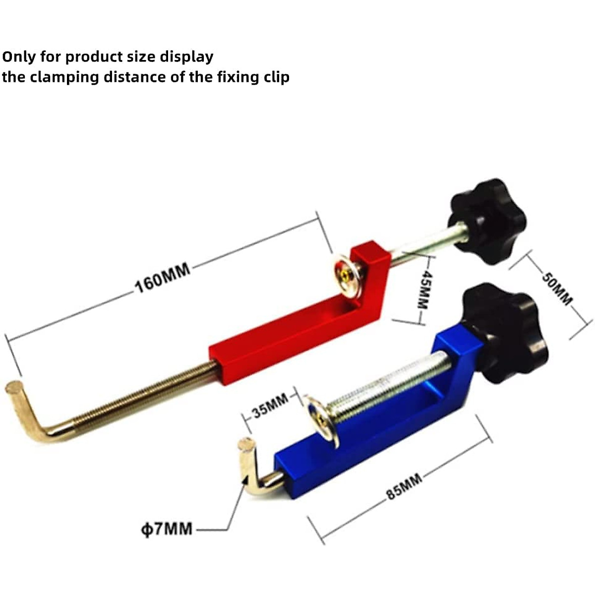 1/2Pcs Universal Fence Clamps Aluminium Alloy Clamp G Clip MultiFunctional Woodworking Fixing Tools (2pc Blue)