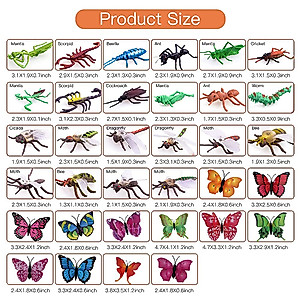 OOTSR 51Pcs Plastic Insects Bugs Toys Realistic Insects and Bugs for Kids Insect Assorted Includes 39Pcs Insect Toys and 12Pcs Lifelike Butterfly for Kids Education Party Favors Prank Toys