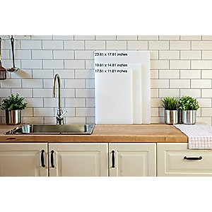 Restaurant Thick White Plastic Cutting Board 18x12 Large, 1 Inch Thick