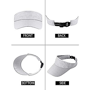 5 Pieces Sports Sun Visor Hats Mesh Visor Adjustable Sun Athletic Visor Cap for Men Women Daily Golf Running Outdoor Sports