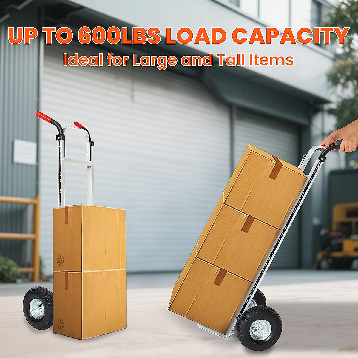 Oyoest Folding Hand Truck and Dolly,440 Lbs Capacity Portable Aluminum Luggage Cart with Telescoping Handle and Rubbers,Portable Dolly cart for Luggage/Personal/Travel/Mobile/Office Use.