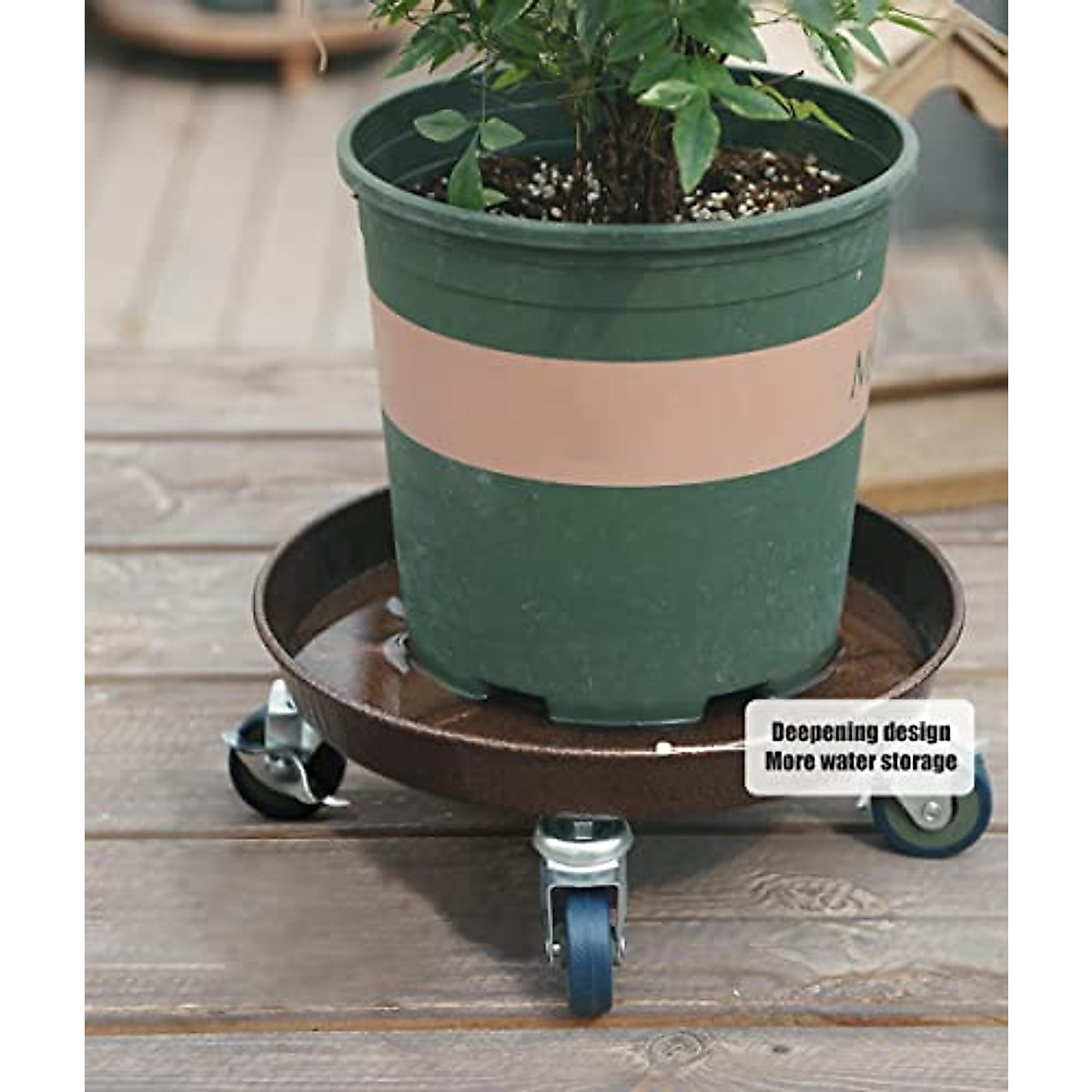 MYBAQ,Plant Dolly,Plant Caddy,Plant Roller Base,Plant Caddy with Wheels Heavy Duty,Plant Caddy with Wheels,Planter Mover, Round Plant Roller Base for Vertical Planting Troughs,Plant Pots,Trash Cans.