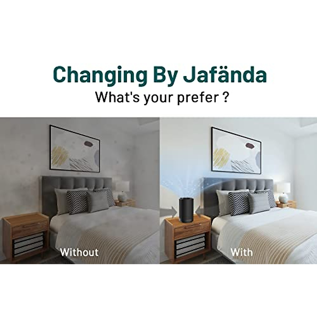 Jafanda Air Purifiers for Home Bedroom,One Air Purifier and One Replacement Filter,H13 True HEPA Coverage 450 sqft,23 dB Air cleaner with Brushless Motor