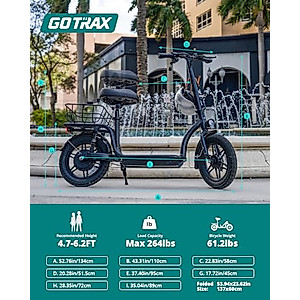 Gotrax Astro Electric Scooter with Seat, 14" Pneumatic Tire and 19 Miles Range&15.5Mph Power by 350W Motor, Comfortable Rear Dual Shock Absorption&Wider Seat, EBike with Carry Basket for Adult White