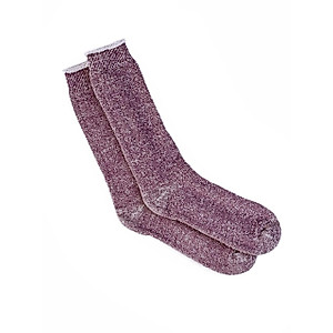 WARRIOR ALPACA SOCKS - Koze Kick Back Terry Lined Pure Alpaca Wool Socks For Men and Women (Large, Ultra Violet)