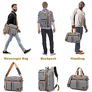 MOLNIA 3 in 1 Laptop Backpack, 17.3 inch Computer Bags for Men, Laptop Backpack for Men, for Travel Bussiness Men Women, Grey