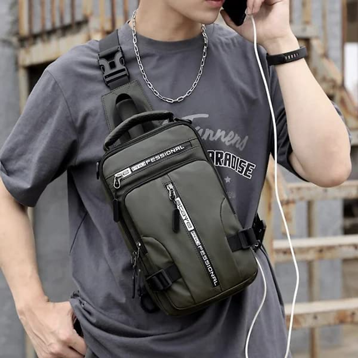 Anti-theft Waterproof Crossbody Bag,Multifunctional Waterproof Large Capacity Fashion Leisure Men's Backpack (Blue)