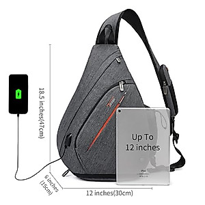 TUDEQU Sling Bag for Men Crossbody Backpack,8 Pockets Sling Backpack Mens Sling Bag,19L Sling Pack,One Strap Backpack for Men