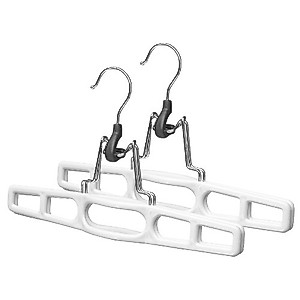 Whitmor Slack Clamp Hangers, S/2, Chrome / White