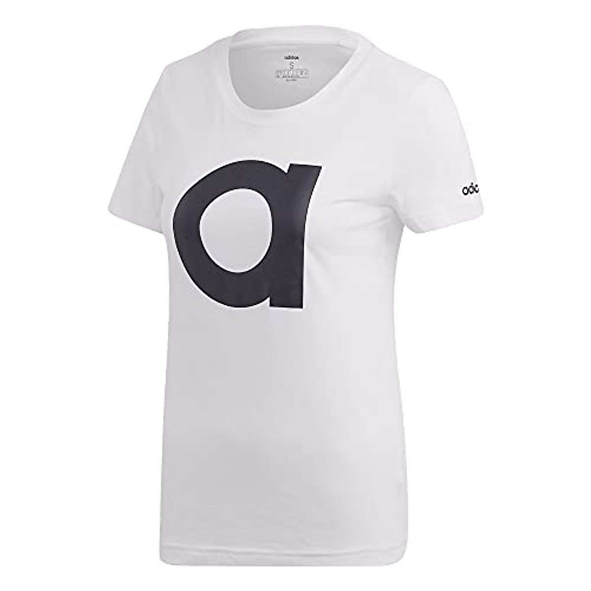 adidas Women's Essentials Brand Tee, White/Black, Medium