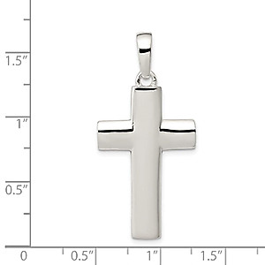 Solid 925 Sterling Silver Cross Pendant Charm - 42mm x 20mm - Jewelry Gifts For Women Wife Mom Gifts For Men Husband Dad