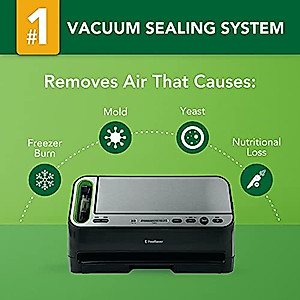 FoodSaver Vacuum Sealer Machine with Automatic Bag Detection, Sealer Bags and Roll, and Handheld Vacuum Sealer for Airtight Food Storage and Sous Vide, Silver