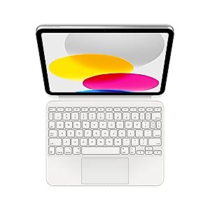 Apple Magic Keyboard Folio: iPad Keyboard and case for iPad (10th Generation), Detachable Two-Piece Design That attaches magnetically, Built-in trackpad, US English – White