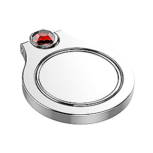 MAXIMEST Phone Ring Finger Holder, Stand, Mirror 360 Rotation Grip and Kickstand Accessory, Compatible with All Smartphones, iPhone, Samsung Galaxy S, Note, Z Fold, Flip, Tablets, iPad (Silver)