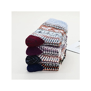 Cosy Encounter Womens Athletic Sports Cozy Wool Socks Warm Knit Thick Soft Winter Crew Socks 4 Pairs Christmas Deer One Size,WDCENS4162SXE4PSN