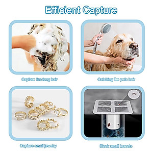 HANTAQ 50 Pack Disposable Drain Strainers, Invisible Hair Catcher, Shower Drain Cover Stickers, Sink Drain Mesh Strainer for Bathtub Bathroom Laundry Kitchen