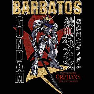 American Classics Iron-Blooded Orphans Mobile Suit Gundam Barbatos Anime Japanese Men's Short Sleeve Graphic T-Shirt - Adult Large, Black