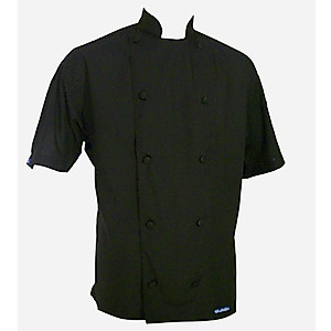 LOT of 2 6X Black Chef Jacket Short Sleeve Super Lightweight XXL